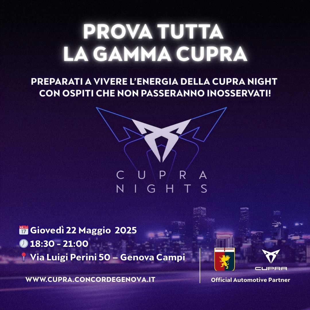 CUPRA NIGHT | GIOVEDI 24 MAGG23 Ottobre 2025